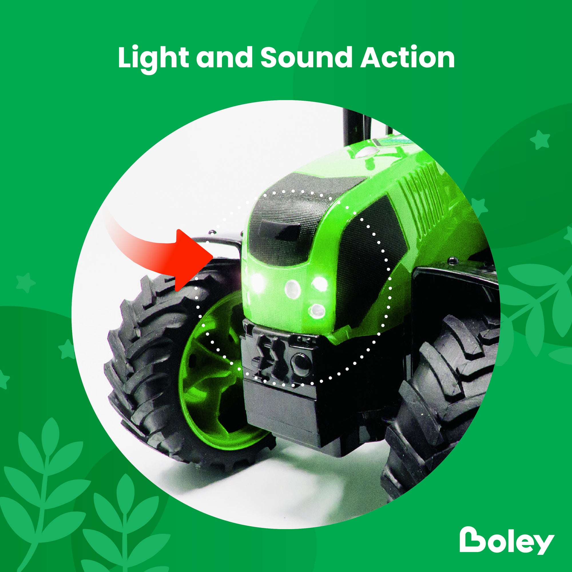 Green Farm Tractor with Light & Sound – Boley Store