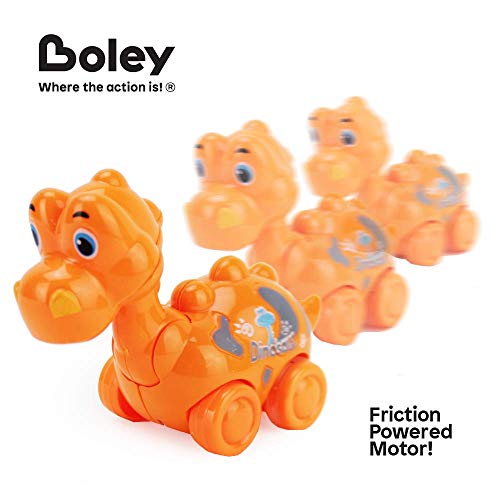 Boley Mini Dino Car 4 Piece Set - Friction Powered Small Dinosaur Cars ...