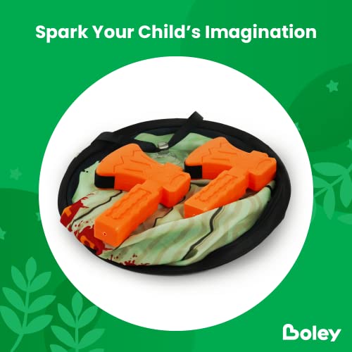 BOLEY Axe Throwing Game Set - 3 pc Indoor and Outdoor Toy Axe and Fold ...