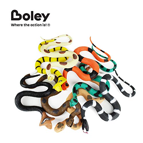 Boley Giant Snakes - 8 Pack 18" Long Realistic Rubber Fake Snake Toy S ...
