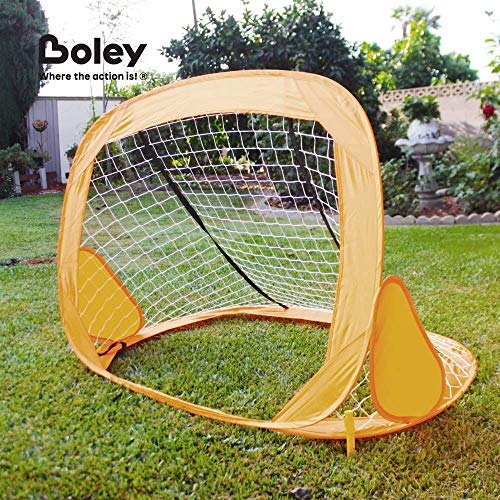 Boley Small Soccer Goal Set - 2 Pack 31 in Portable Pop Up Mini Soccer ...